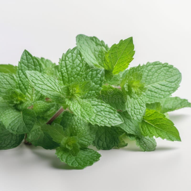 A Composition of a Single Fresh Mint Leaf Generative AI Stock ...