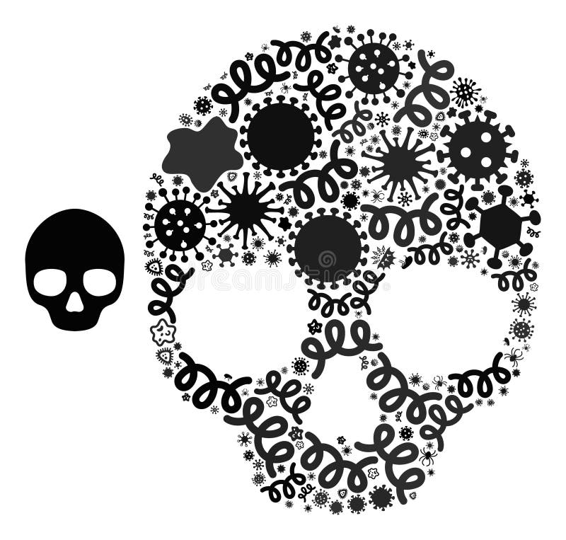 Composition Skull Icon of Infection Pathogens Stock Vector ...