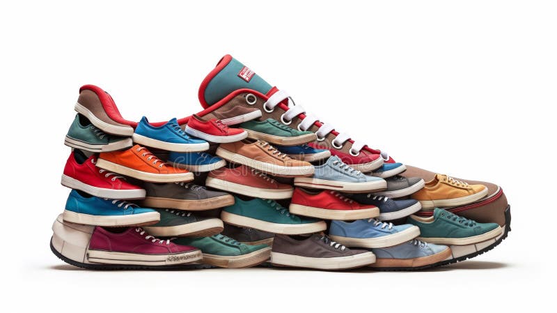 Composition of Sneakers in the Shape of a Large Sneaker Stock ...