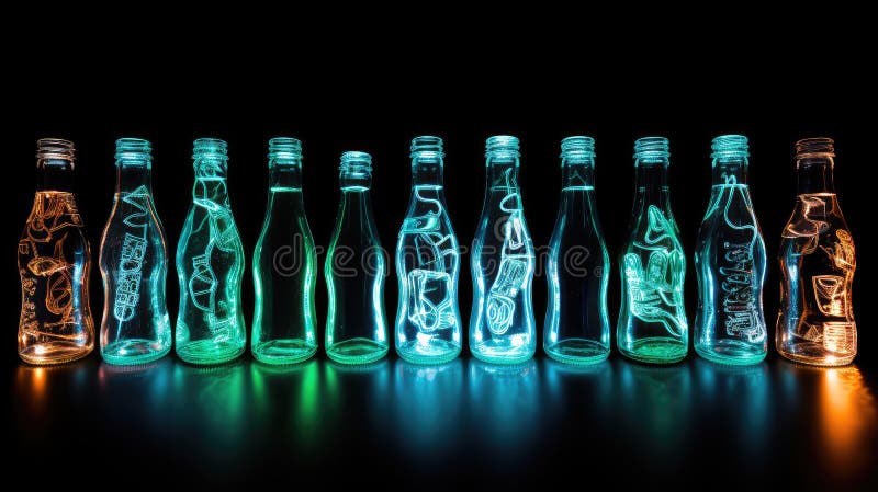 Composition Soda Bottle Outline Stock Illustration - Illustration of ...