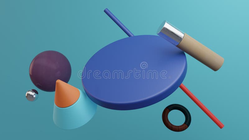 Composition of Solid Primitive Geometric Shapes. Stock Illustration ...