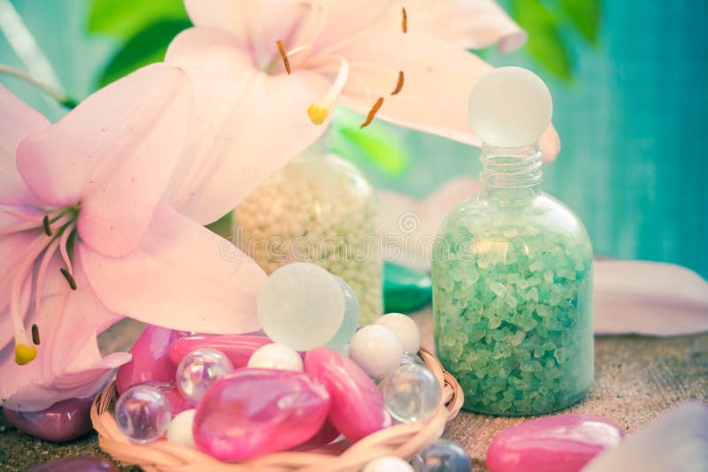 Composition Spa Bathing Salts Natural Flavors Stock Image - Image of ...