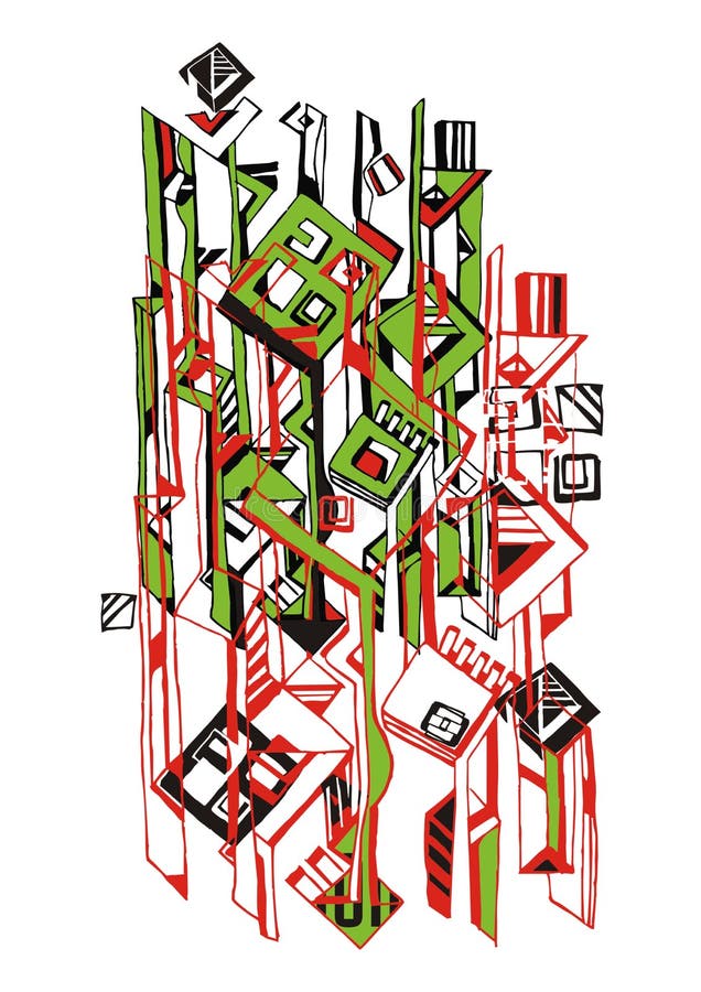 Composition From Square And Rectangle Stock Illustration - Illustration ...