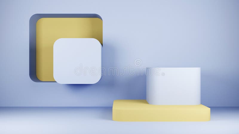 Composition Square with Rounded Corners in the Wall and Pedestal Stock ...
