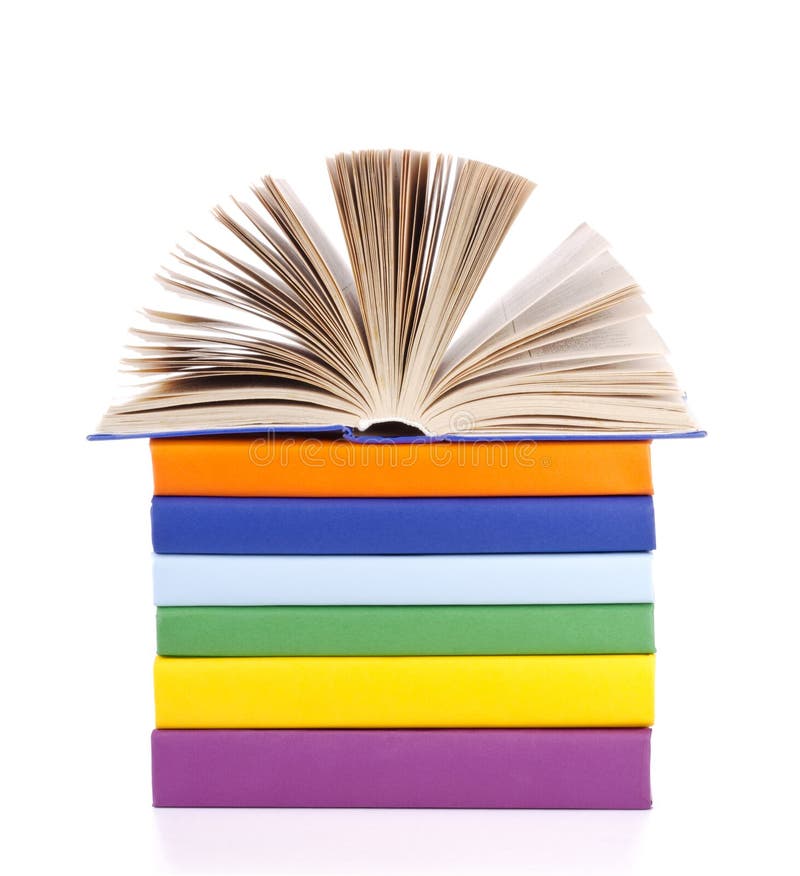 Big Stack of Books in Hard Cove Stock Photo - Image of science, library ...