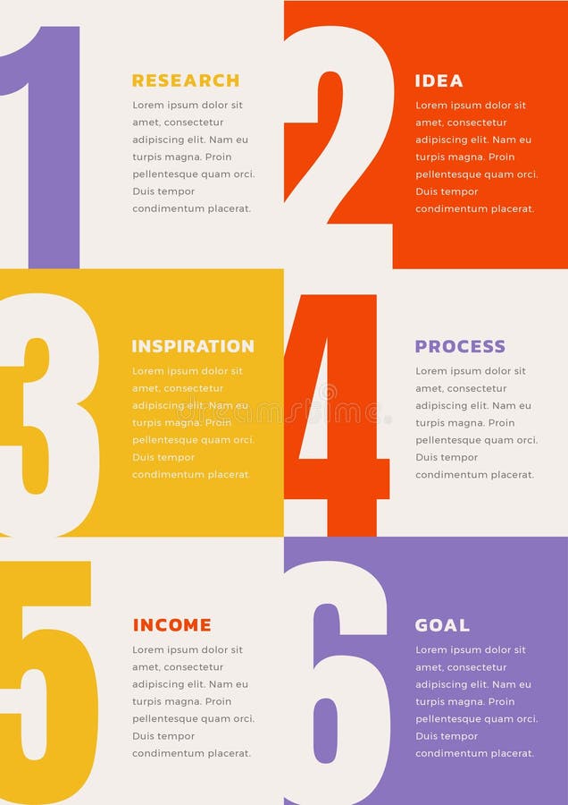 Composition of 6 Steps and Research, Idea, Inspiration, Process, Income ...