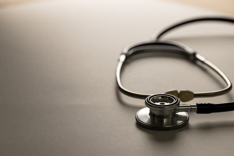 Composition of Stethoscope on White Surface with Shadows, Copy Space ...