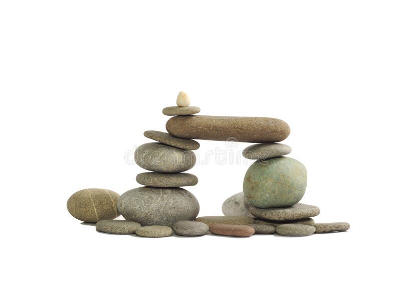 The Composition of the Stone Pebbles, Isolated Stock Image - Image of ...