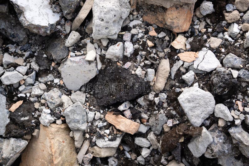 Construction Rubbish from Split Bricks and Concrete. Stock Image ...