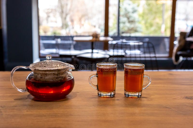 Composition with Teapot and Fresh Tea Stock Photo - Image of petal ...
