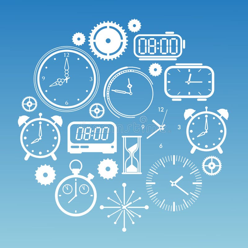 Composition with Time Symbols Stock Vector - Illustration of digital ...