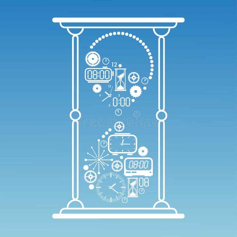 Composition with Time Symbols Stock Vector - Illustration of clock ...