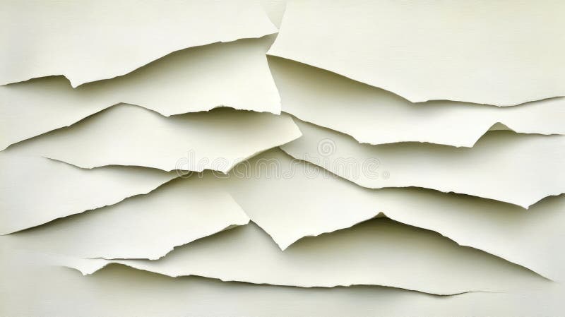 A Composition of Torn Paper Layers Creating a Textured, Abstract Visual ...