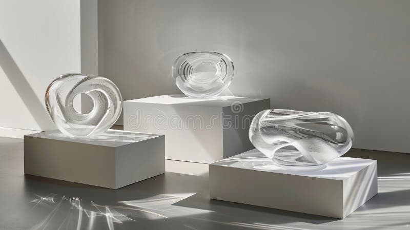 Composition with Transparent Glass Vase Casting Dynamic Shadows Stock ...