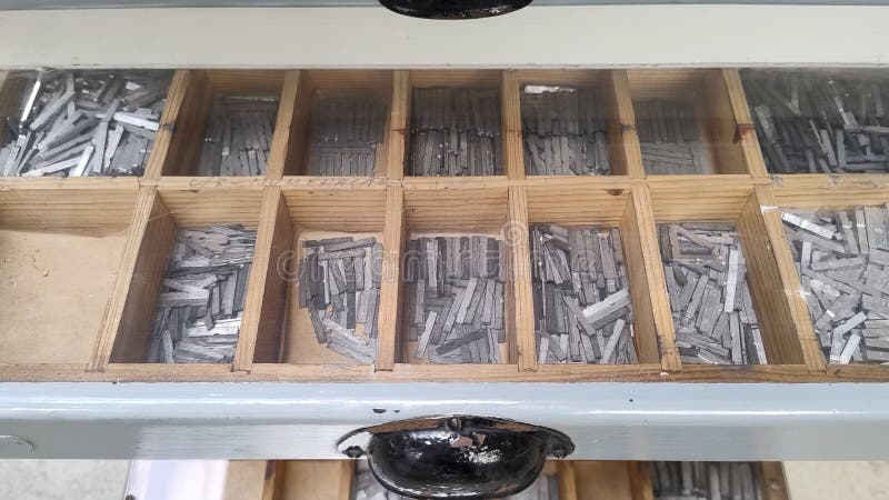 Composition Tray with Printing Types for Printer Machine Stock Photo ...