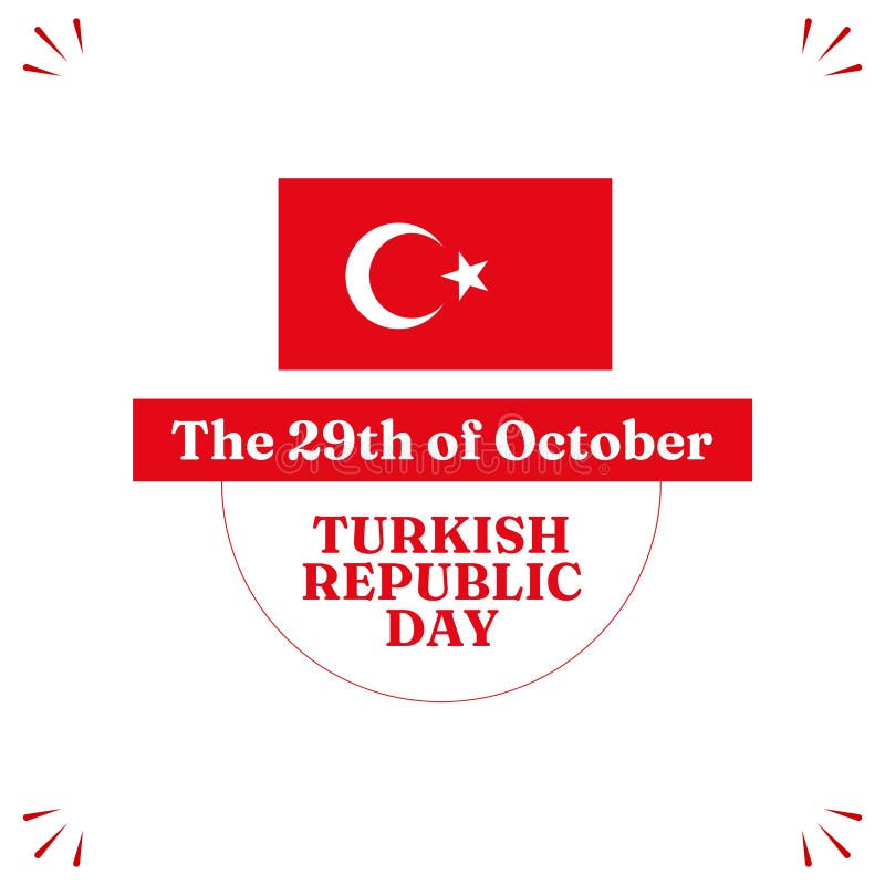 Composition of Turkey Republic Day Text with Flag of Turkey on White ...
