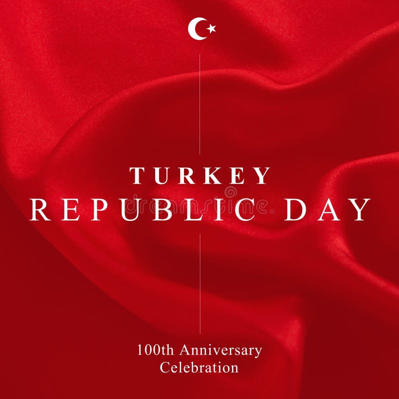Composition of Turkey Republic Day Text on Red Background Stock ...