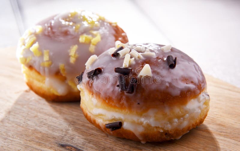 Composition with Two Berliner Cakes Stock Photo - Image of breakfast ...