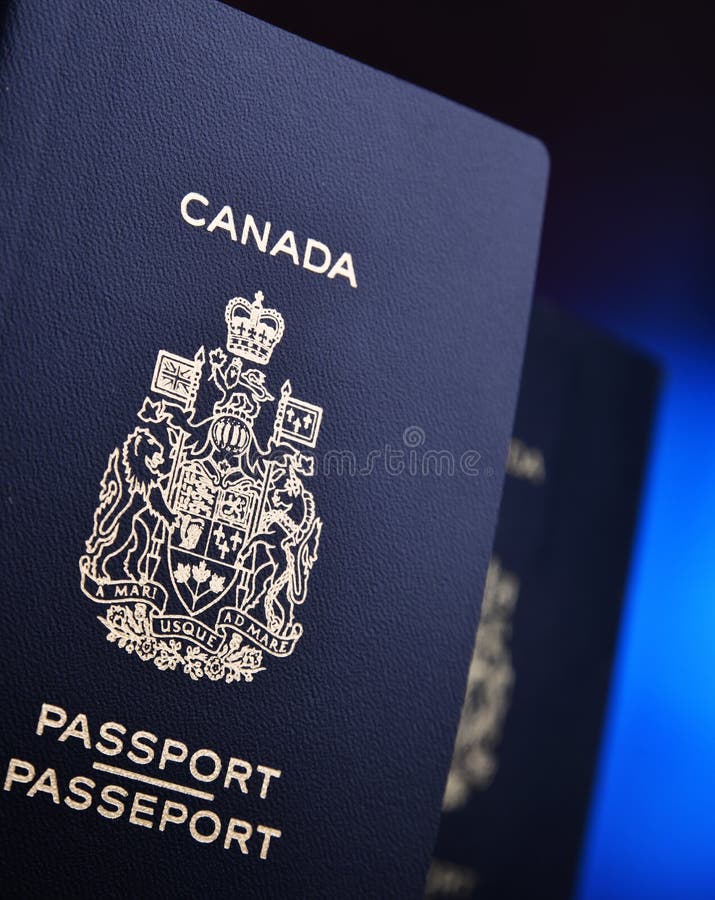 Composition with Two Canadian Passports Stock Photo - Image of country ...