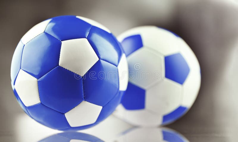 Composition with Two Leather Soccer Balls Stock Image - Image of ...