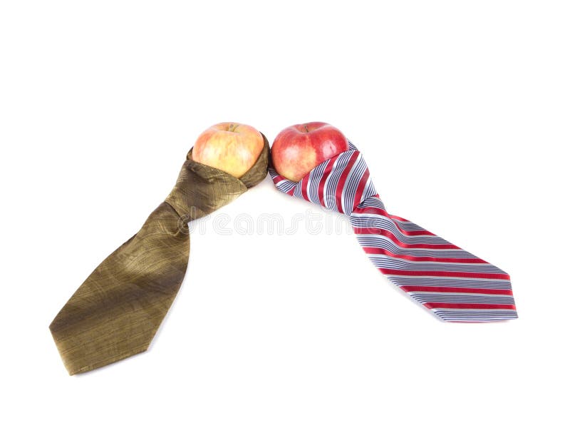 Composition of Two Red Apples and Two Ties Stock Image - Image of snack ...