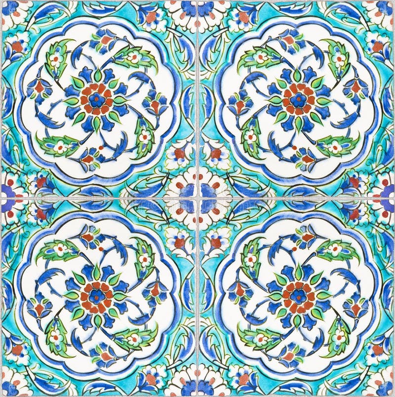 Composition of Typical Floral and Geometric Turkish Decorations with ...