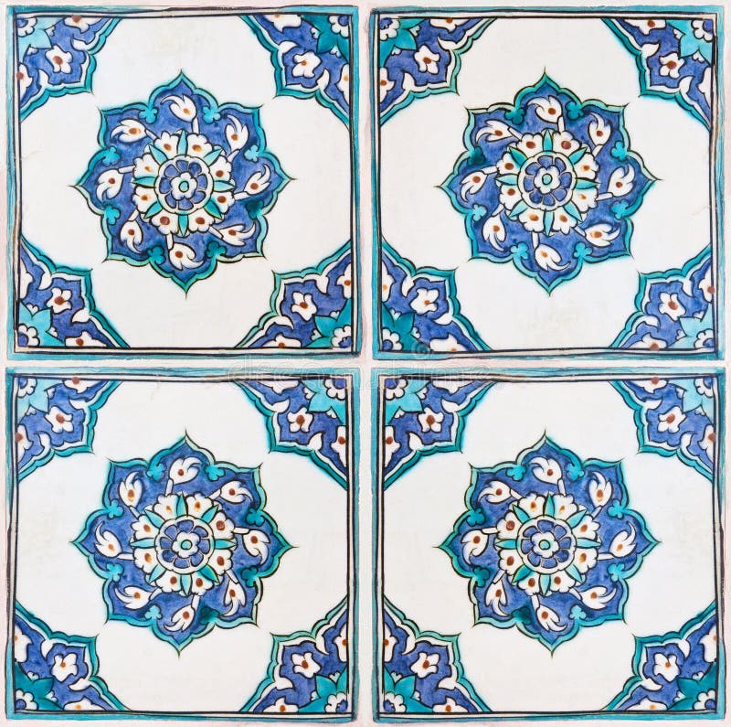 Composition of Typical Floral and Geometric Turkish Decorations with ...