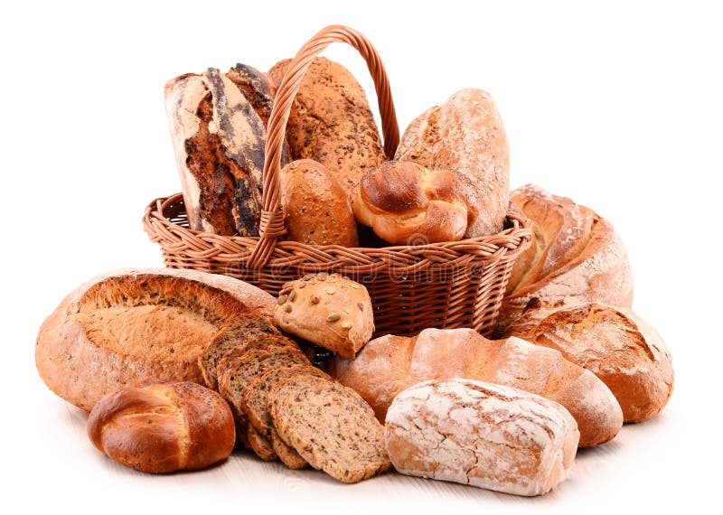 Composition with Variety of Baking Products on White Stock Image ...