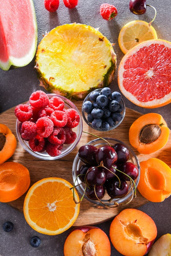 Composition with a Variety of Fresh Culinary Fruits Stock Photo - Image ...