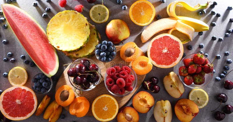 Composition with a Variety of Fresh Culinary Fruits Stock Image - Image ...