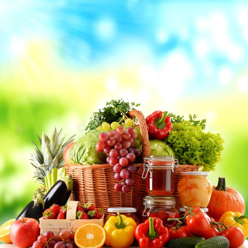 Composition with Variety of Organic Food. Balanced Diet Stock Photo ...