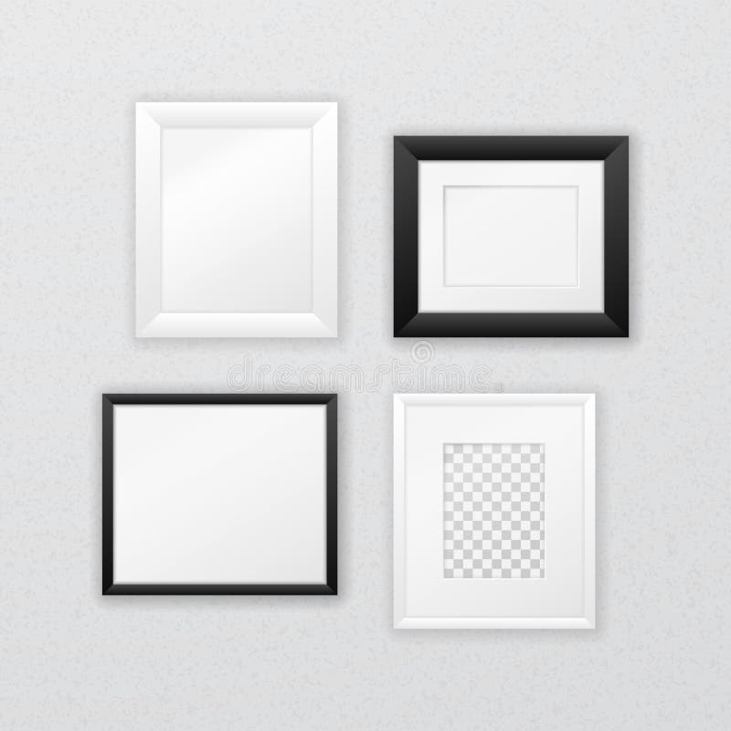 Composition of Various Black and White Frames Hanging on the Wall ...