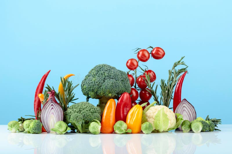 Composition of Various Raw Vegetables Stock Photo - Image of vegan ...