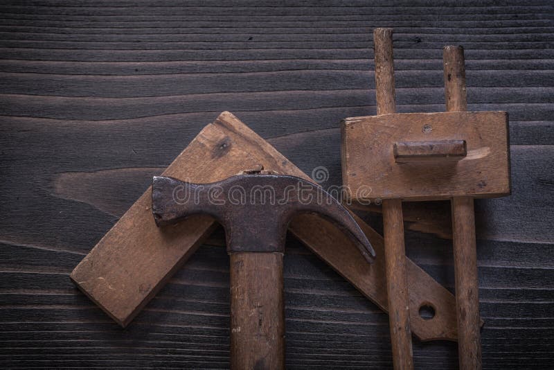 Composition of Vintage Wooden Claw Hammer Square Stock Photo - Image of ...