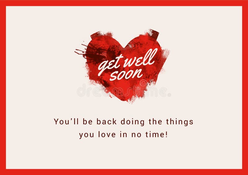 Composition of Well Wishes Text with Red Heart in Frame Stock ...