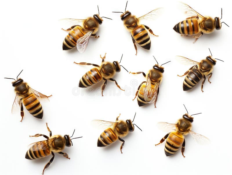 Composition of Western Honey Bees Stock Illustration - Illustration of ...