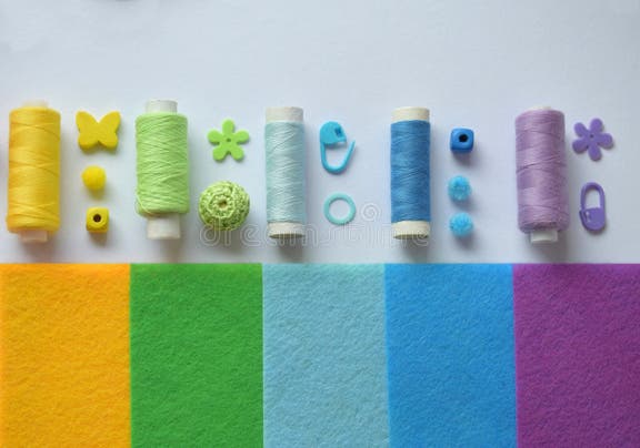 Composition on White Background Using Felt Segments, Colorful Crafting ...