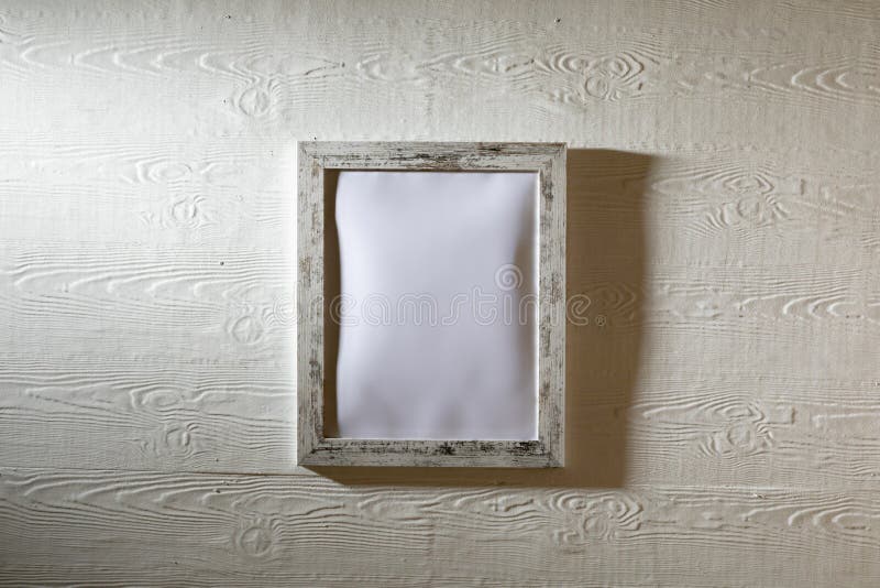 Composition of White Card in Frame with Copy Space on White Background ...