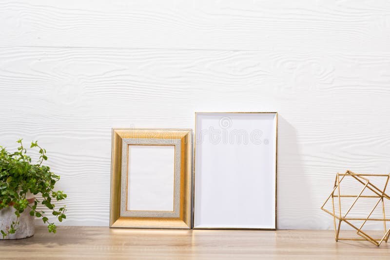 Composition of White Cards in Frames with Copy Space and Decorations on ...