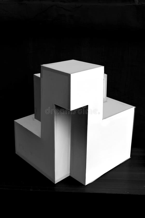 Composition of White Cubes on Black Background Stock Photo - Image of ...