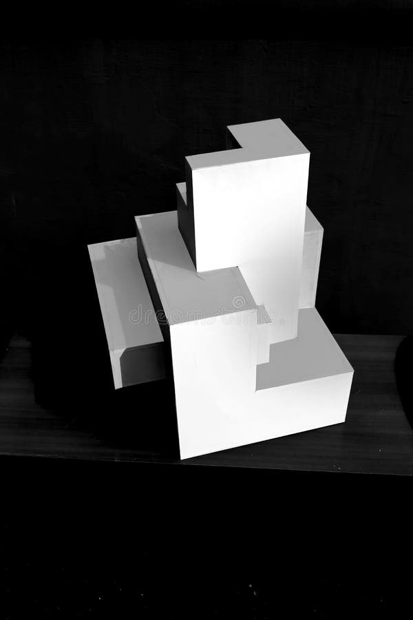 Composition of White Cubes on Black Background Stock Photo - Image of ...