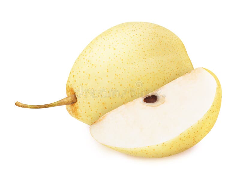 Composition with Whole and Cutted Asian Pears Isolated on a White ...