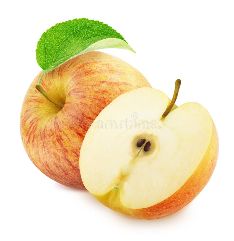 Composition with Whole and Cutted Red Apples Isolated on a White ...