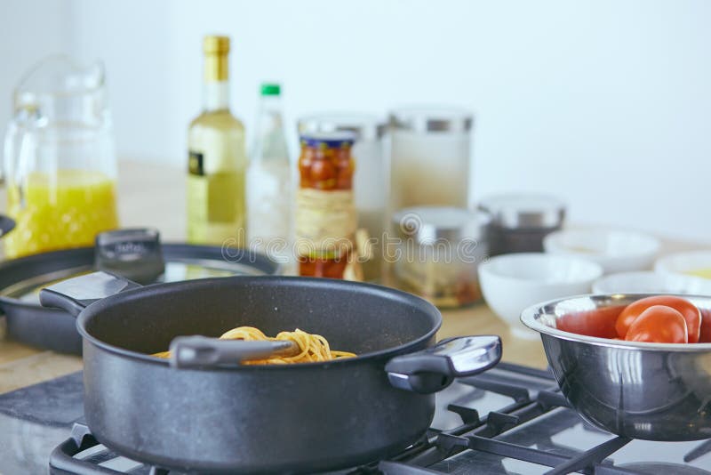 Composition with Wooden Board and Ingredients for Cooking on Table ...