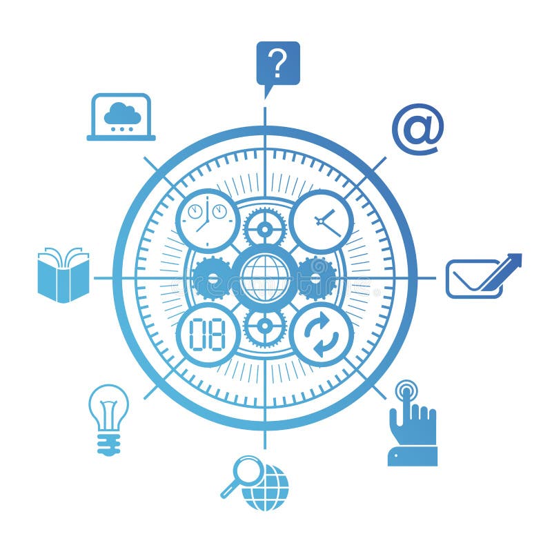 Composition with Work Symbols Stock Vector - Illustration of cogwheel ...