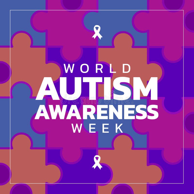 Composition of World Autism Awareness Week and Puzzle Pieces Stock ...