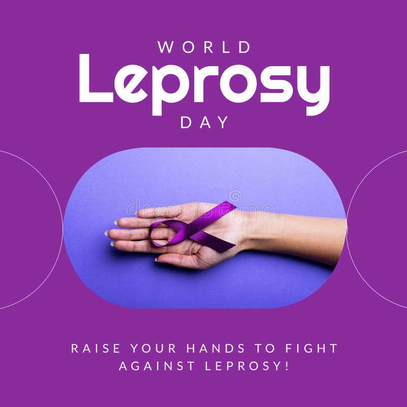 Composition of World Leprosy Day Text Over Hand with Ribbon Stock Photo ...