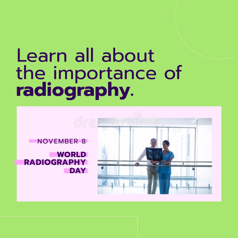 Composition of World Radiography Day Text Over Caucasian Doctors with ...