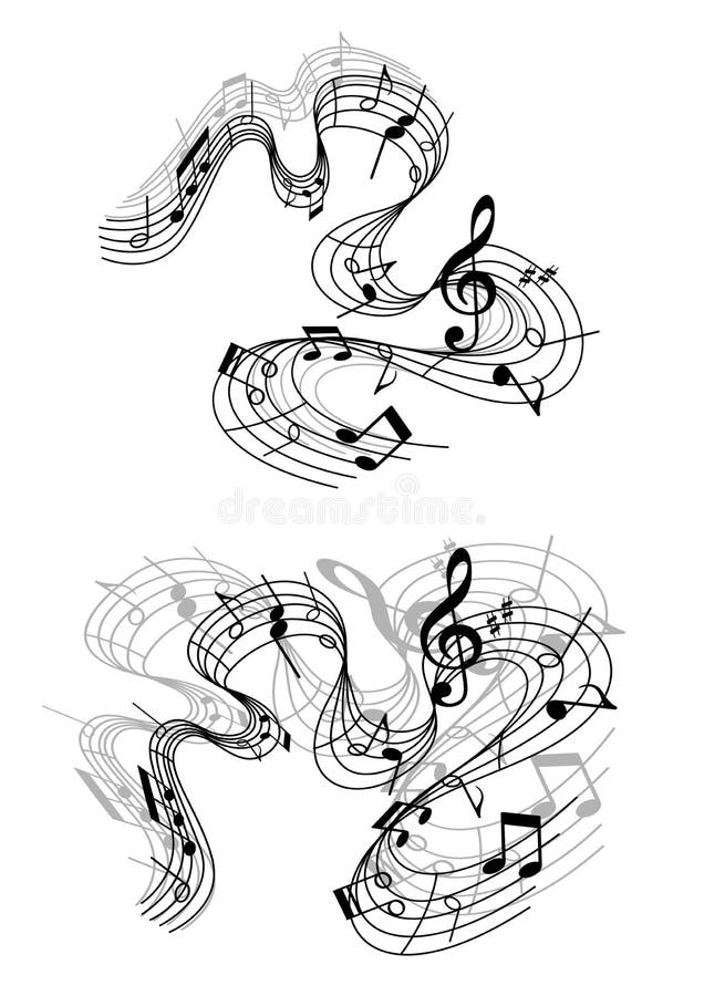 Composizioni Musicali Con Le Note Illustrazione Vettoriale ...