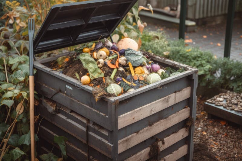 Compost Bin with Clear Lid, Showing the Composting Process in Action ...